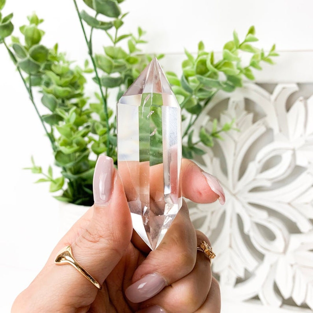 2 Double Terminated Quartz Crystal Point Faceted Healing Wand Reiki ...