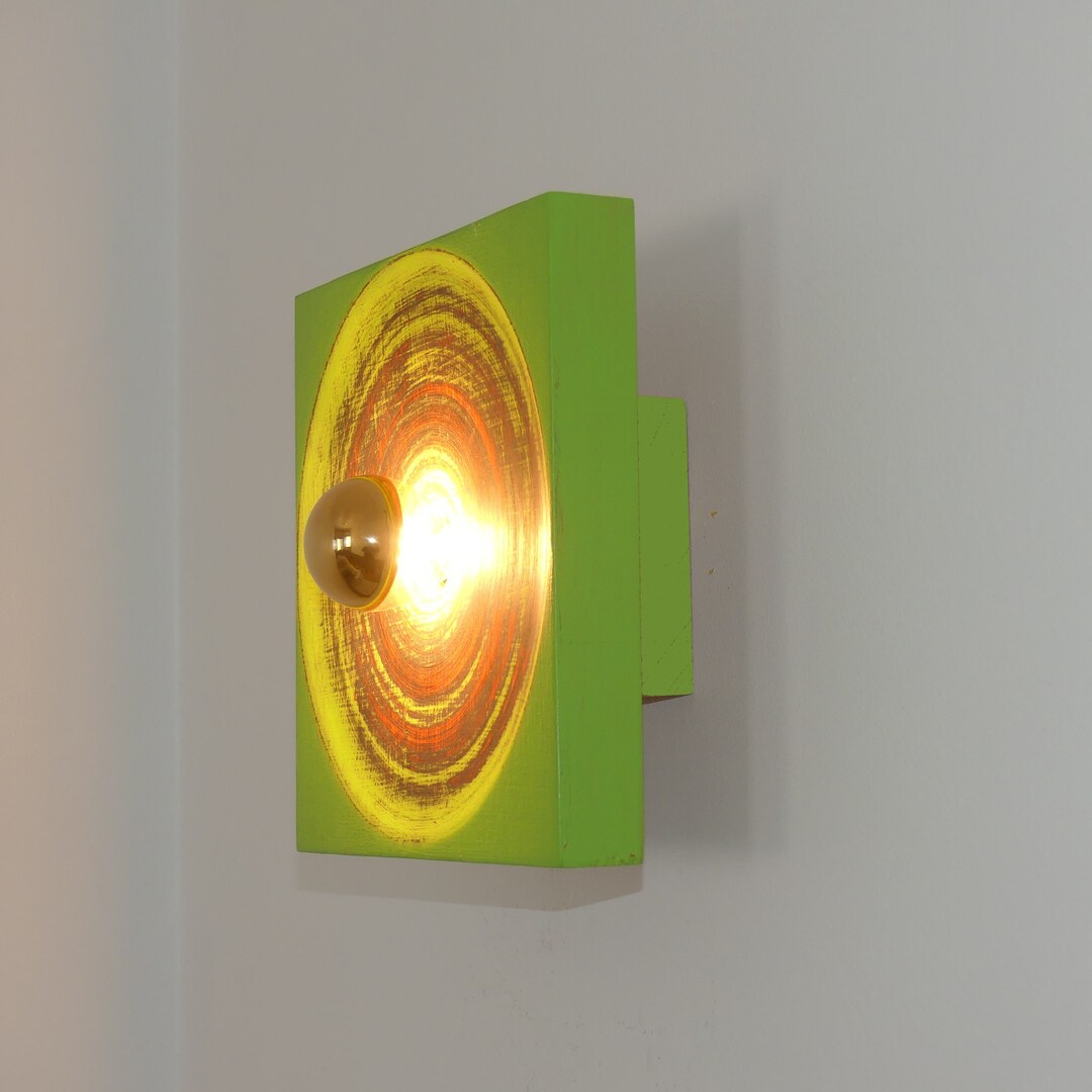 Colorful Wall Light / Wooden and Original Wall Light / Modern Wall Lamp ...