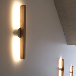 Vertical Wall Light in Natural and Black Wood Minimalist Decoration - Etsy