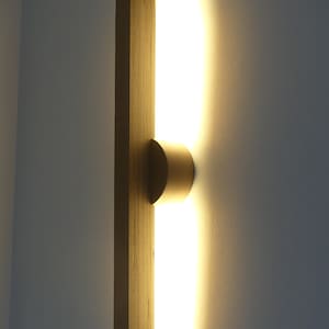 Vertical Wall Light in Natural and Black Wood Minimalist Decoration - Etsy