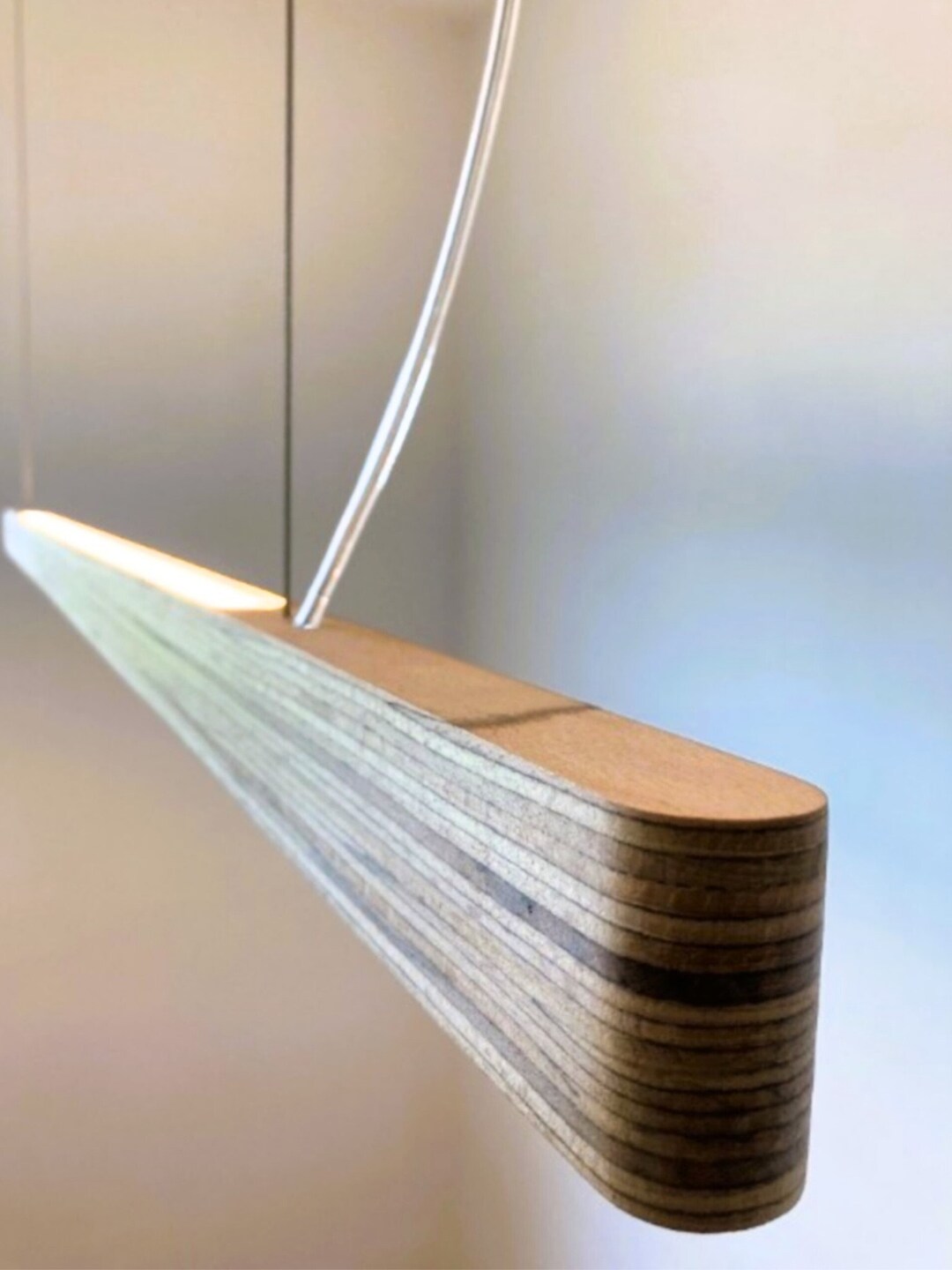 Linear Luminaire, Wooden Suspension, High and Low Lighting - Etsy