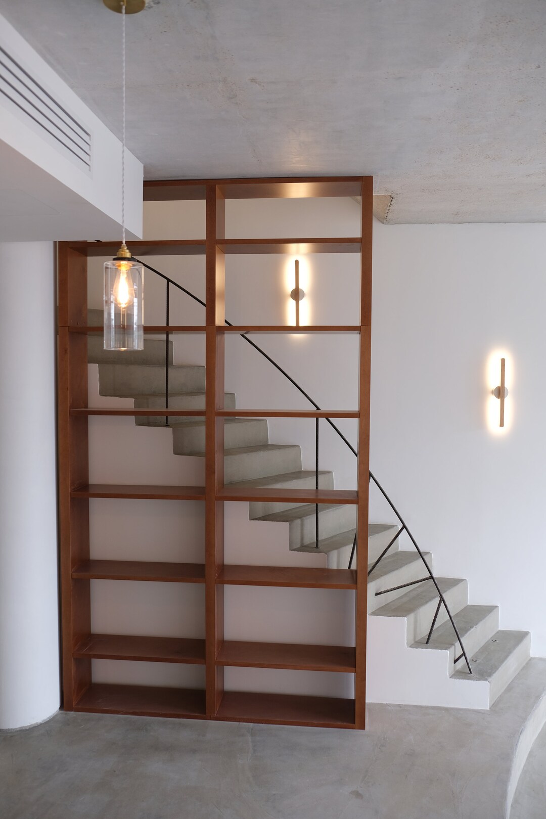 Vertical Wall Light in Natural and Black Wood Minimalist - Etsy