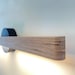 Horizontal Wall Light in Natural Wood and Minimalist Black Decoration ...