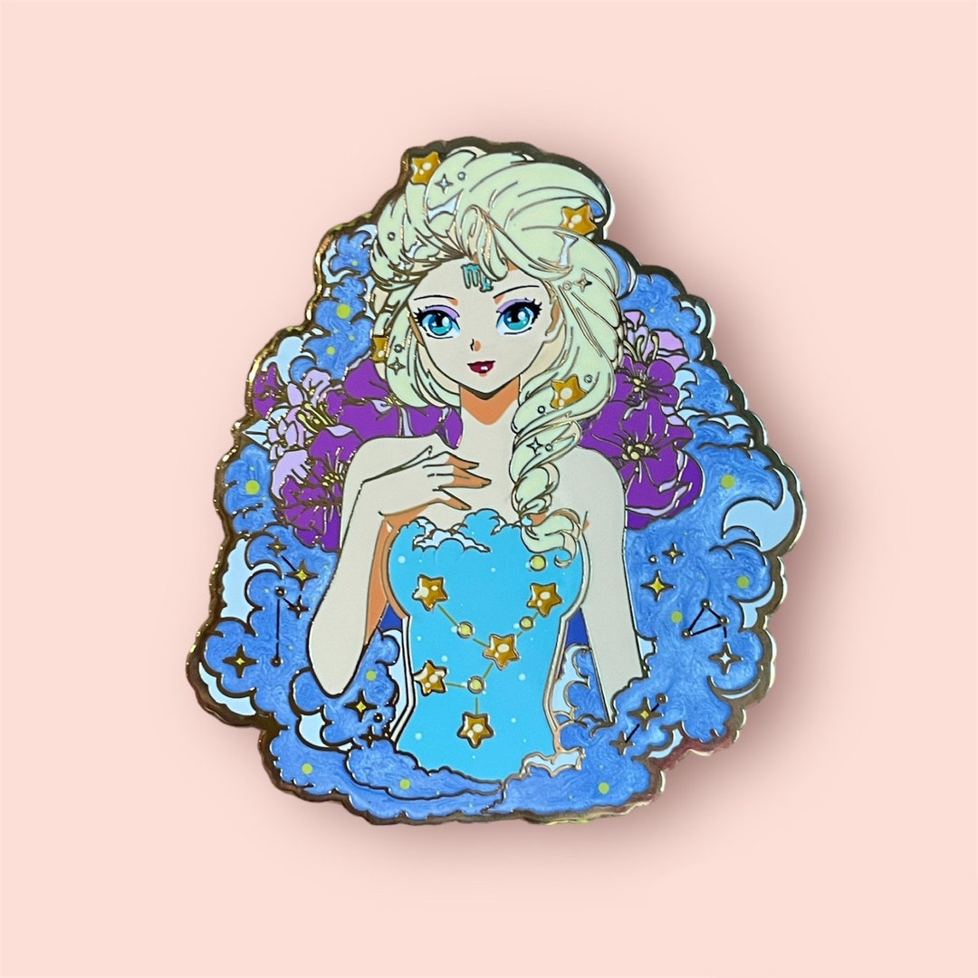 Fantasy Pin Virgo Elsa Zodiac Pin - Etsy
