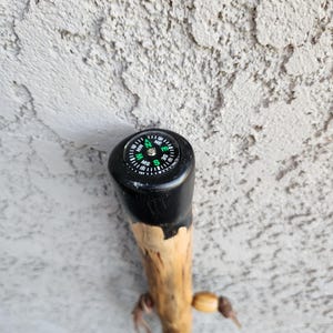 Handcrafted Walking Stick / Alderwood Hiking Stick /compass Epoxy ...
