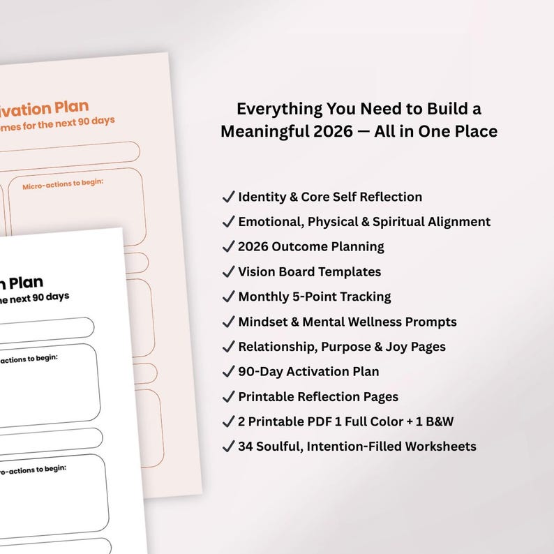 2026 Printable Goal Planner & Life Design PDF | Goal Setting Journal ...