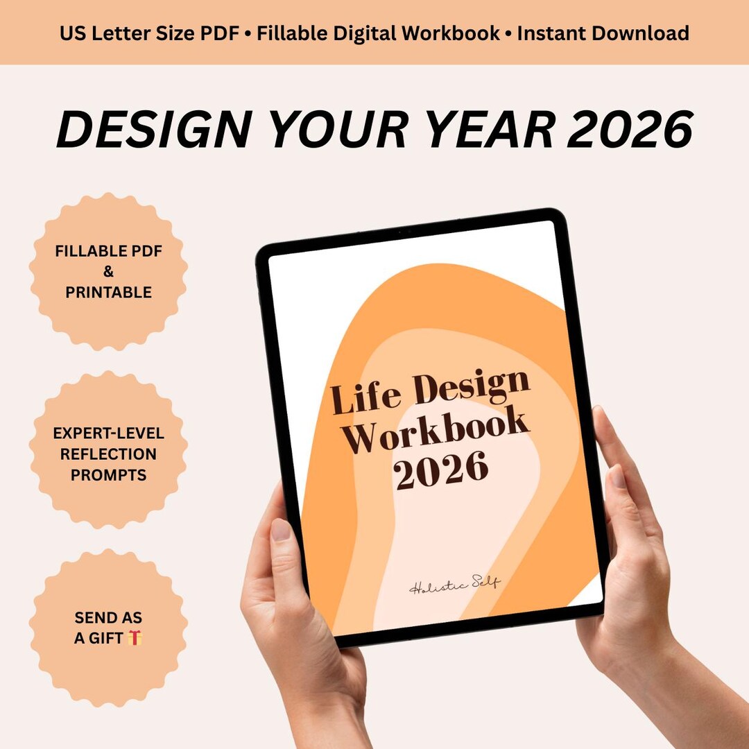 2026 Life Design Workbook | Fillable Digital Planner PDF, Guided ...