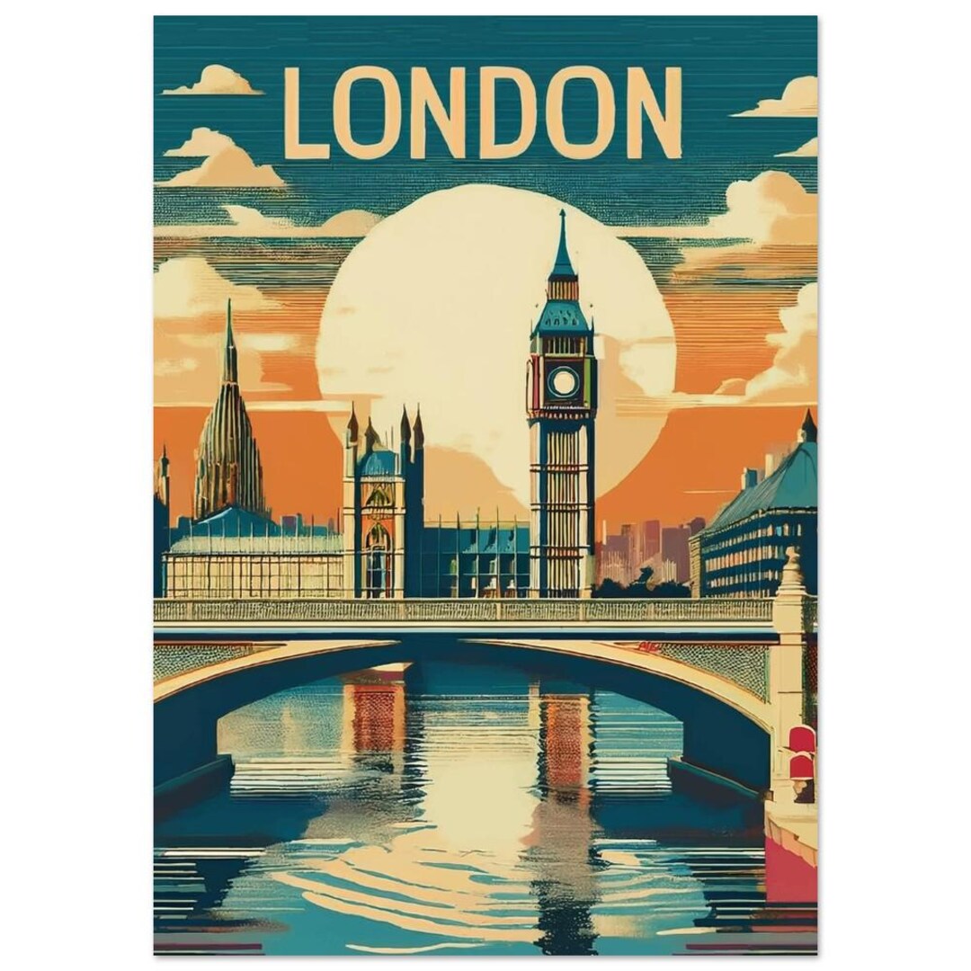Historic London - Retro Travel Poster on Premium Matte Paper - Etsy