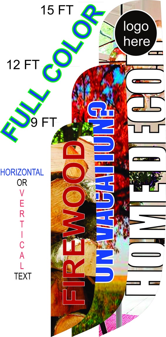 Custom Feather Flags With Your Logo and Text or Image in | Etsy