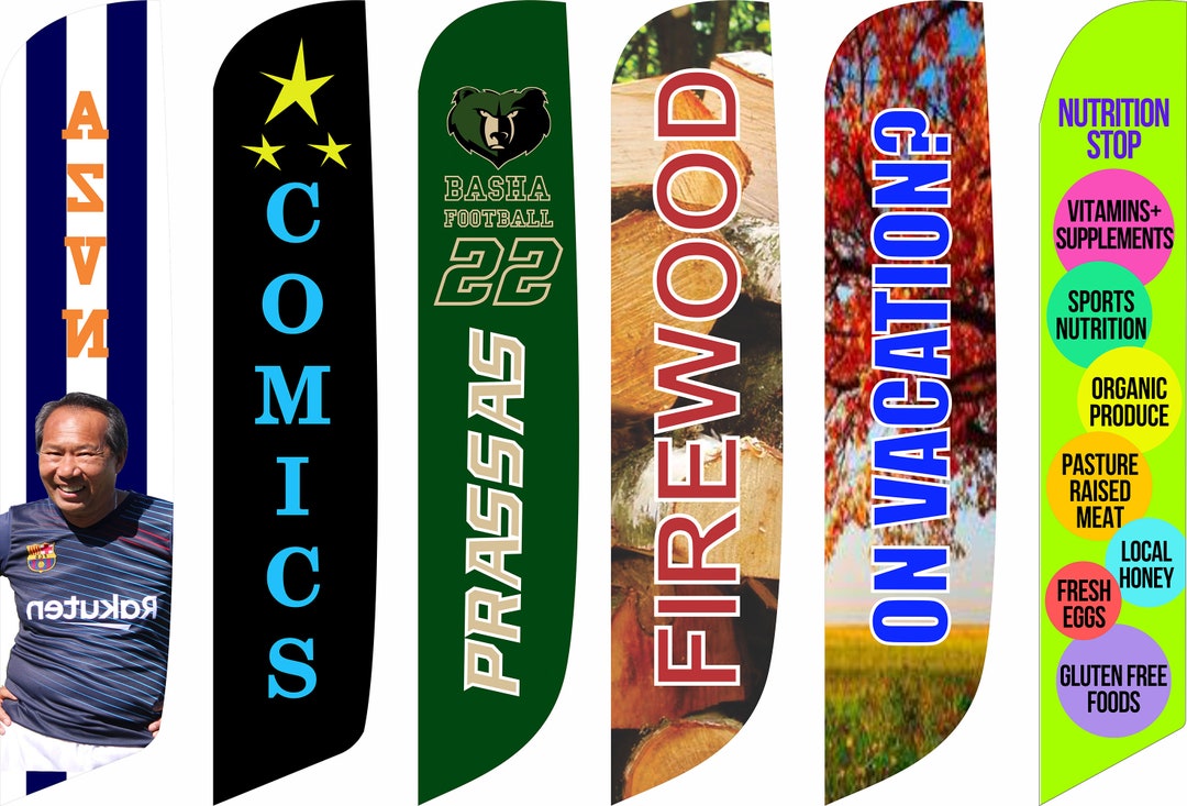 Custom Feather Flags With Your Logo and Text or Image in 14 Ft. Single ...