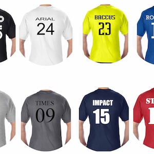 Name and Number T-shirt, Team Name, Custom T-shirt, Men T Shirt ...