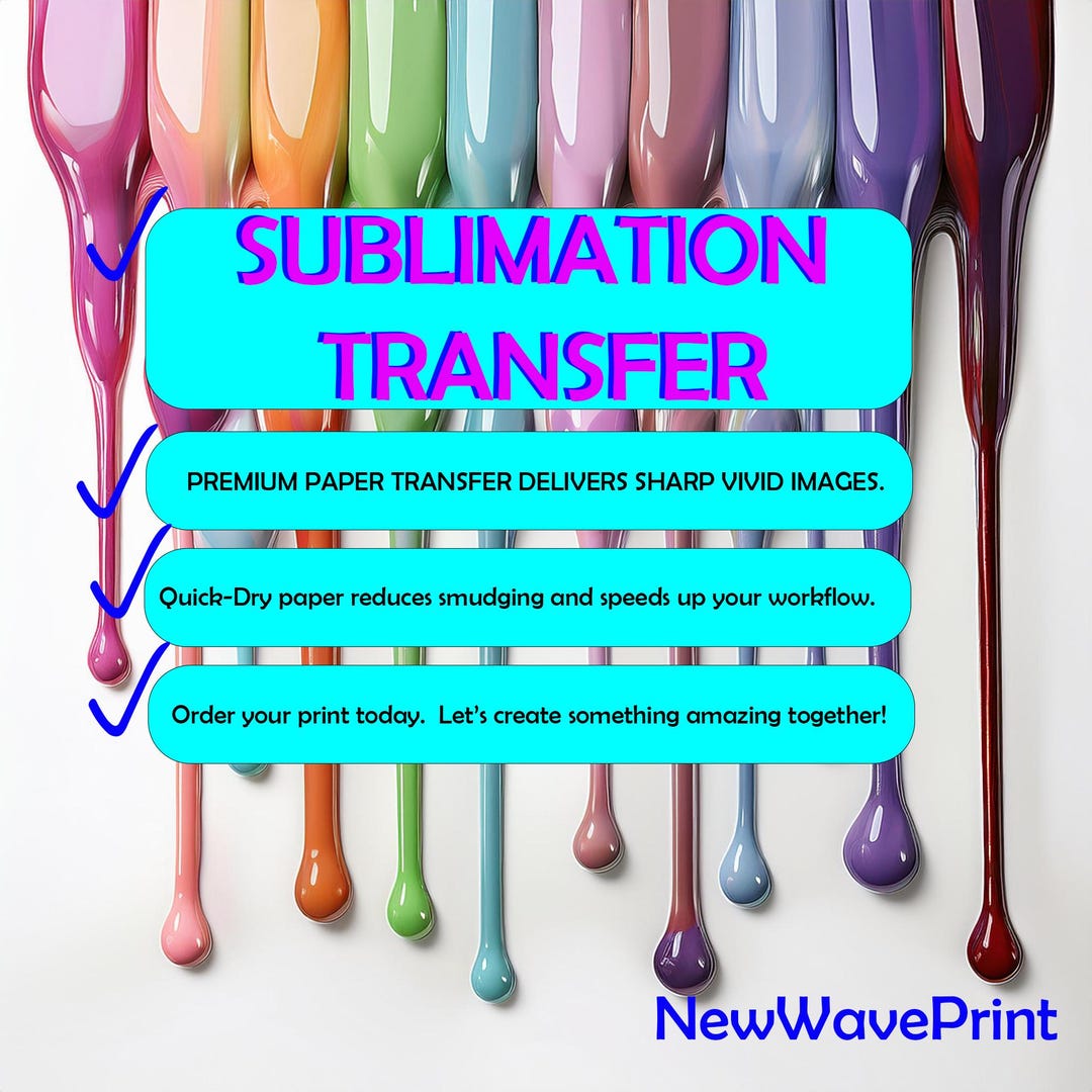 Sublimation Transfer Print Heat Press Transfer Custom Paper Transfer ...