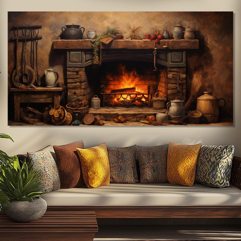 Fireplace Poster - Etsy