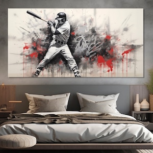 Abstract Baseball Graffiti Canvas Print, Baseball Street Art, Sport ...