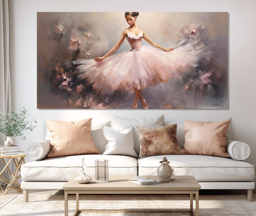 Beautiful Ballerina Painting Printed on Canvas, Abstract Ballet Canvas ...