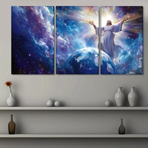 Biblical Scene of the Creation of the World Canvas Print, Religious ...