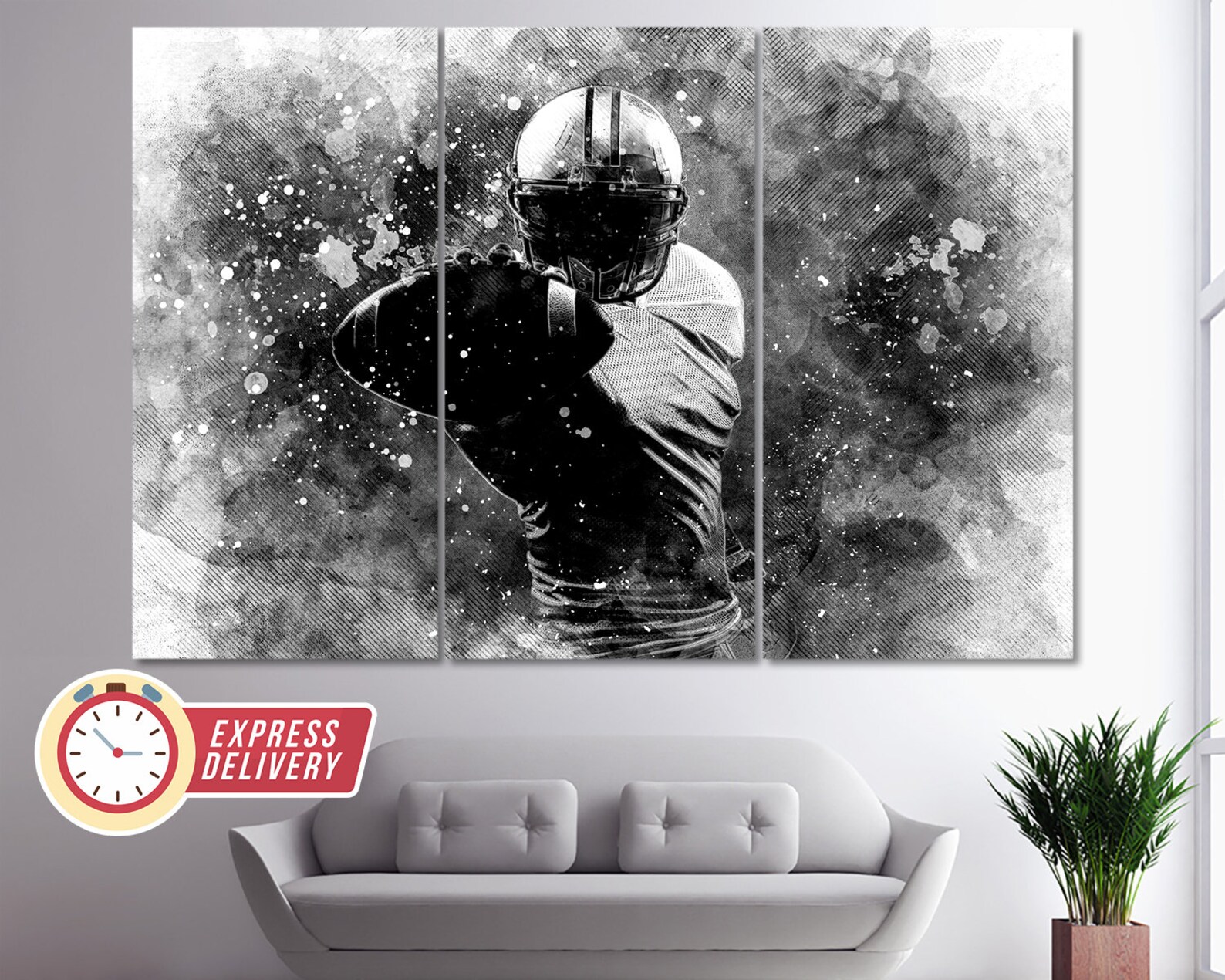 Football Canvas Print Football Canvas Art Football Print | Etsy