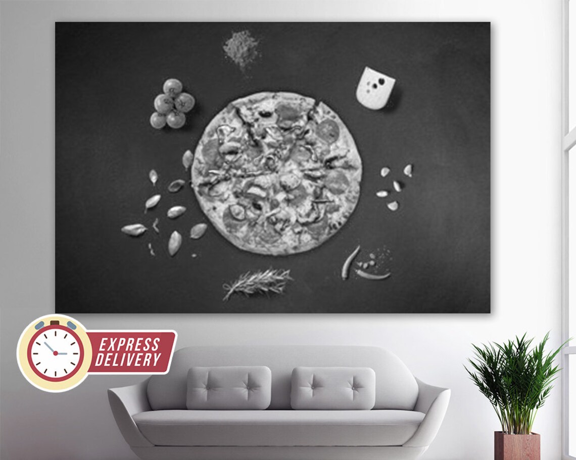 Pizza Canvas Print Pizza Bar Decor Pizza Photo Pizza - Etsy