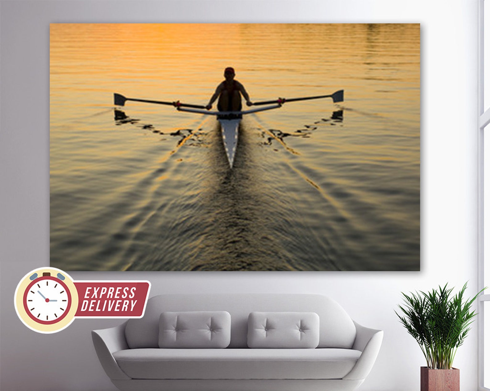 Solo Rower Canvas Print Rower Gift Rowing Wall Art Rowing - Etsy