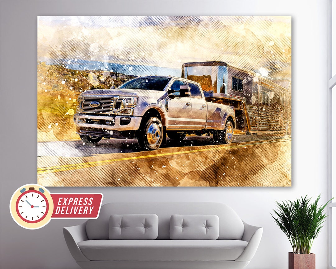 Ford F Series Super Duty Truck Canvas Print, off Road Wall Art, Ford ...