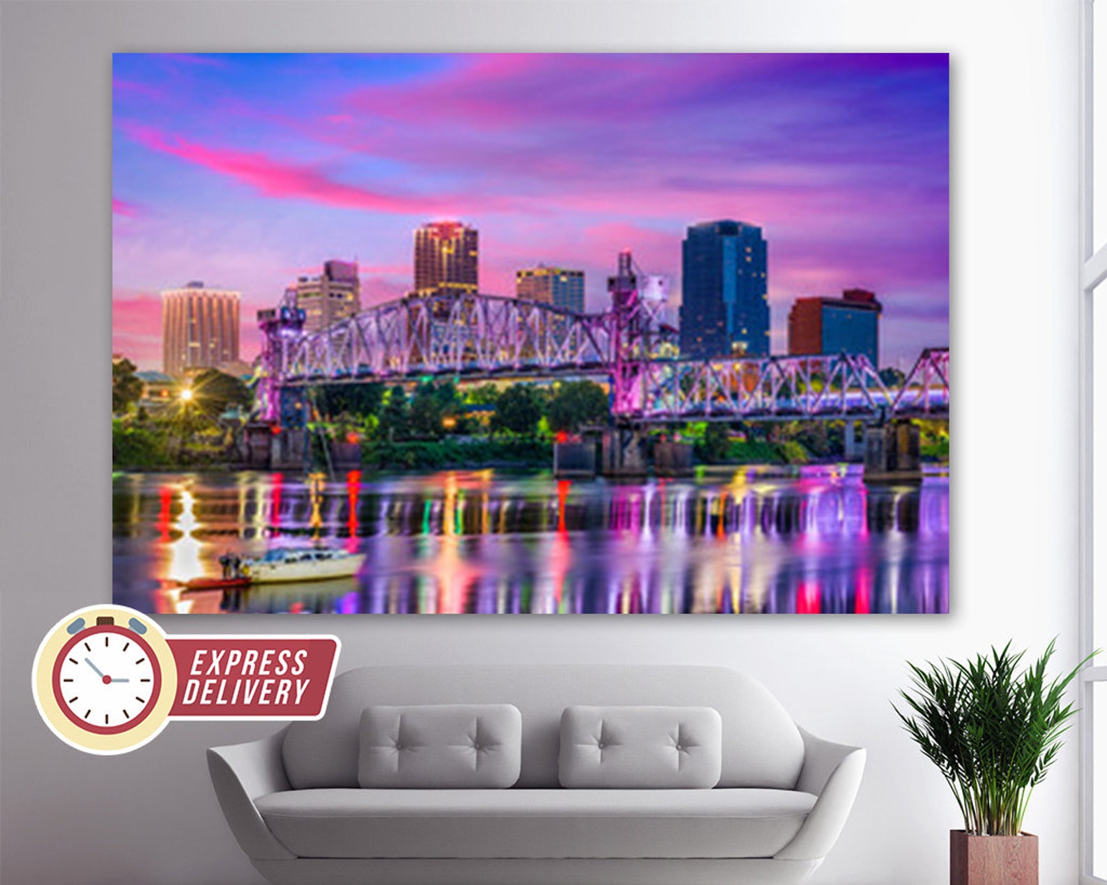Little Rock Skyline Little Rock Canvas Little Rock Wall Art - Etsy