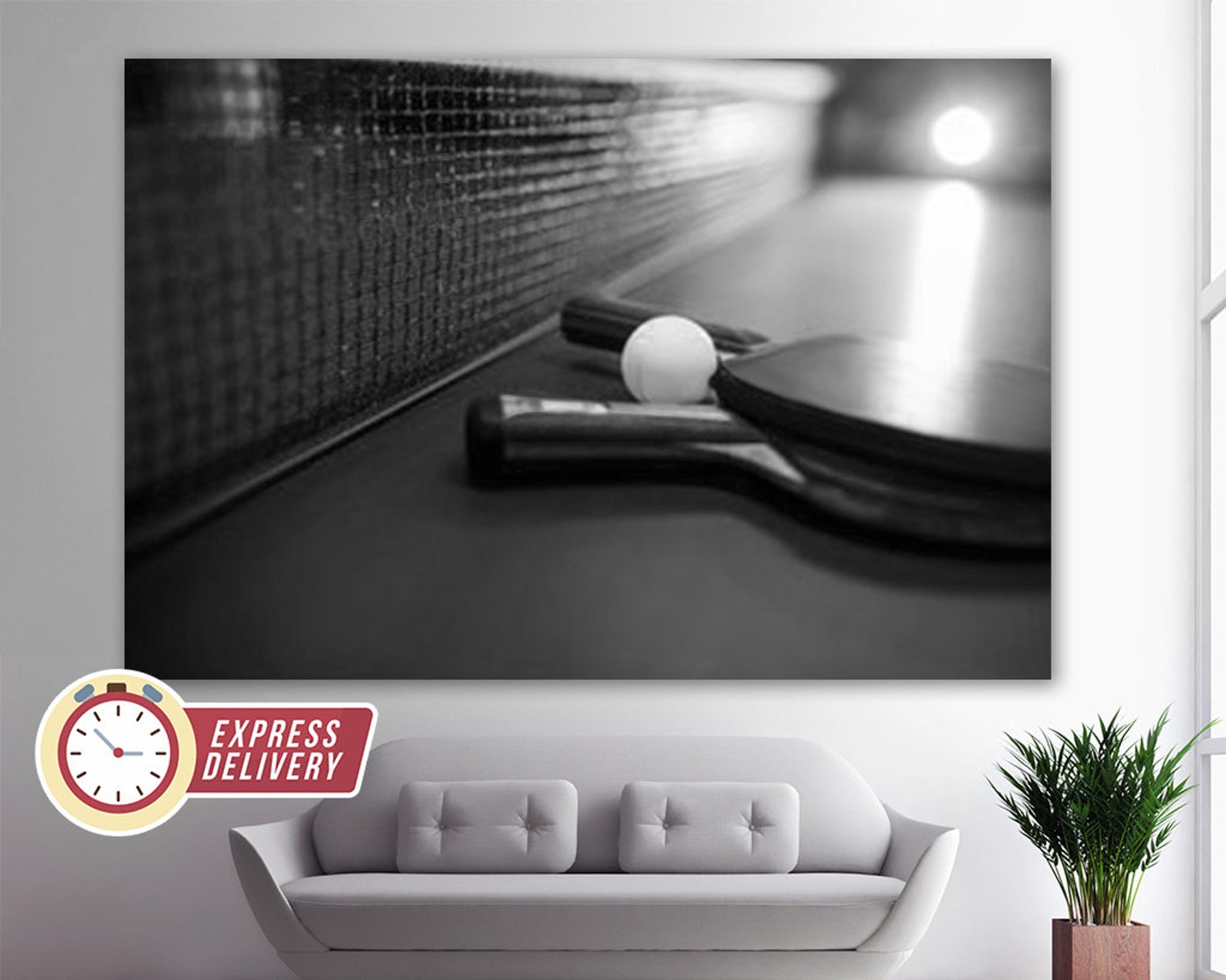 Table Tennis Wall Art, Table Tennis Canvas Art, Table Tennis Player ...