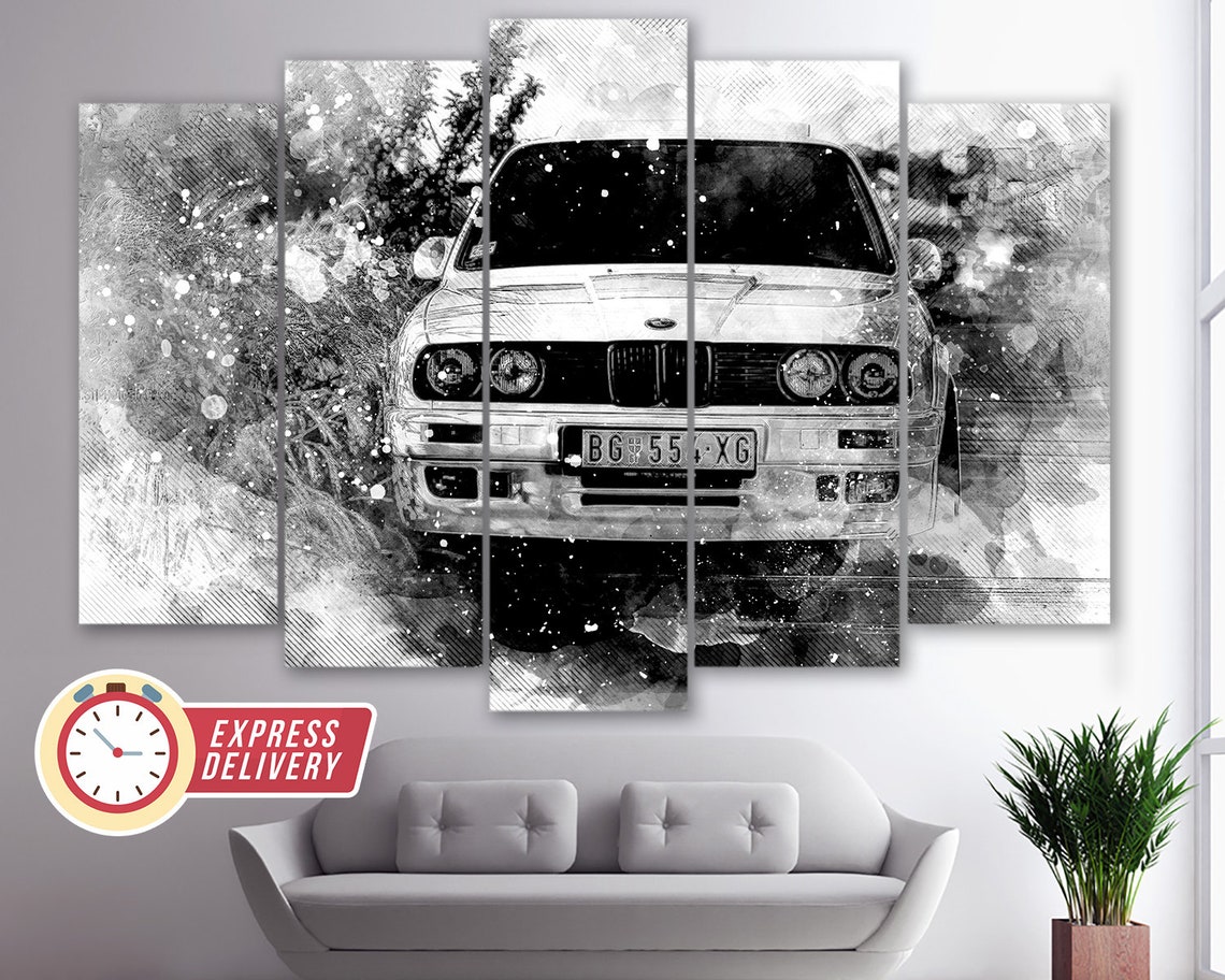 Classic BMW E30 Canvas Print, BMW Wall Art, BMW Canvas Art, Bmw Poster ...