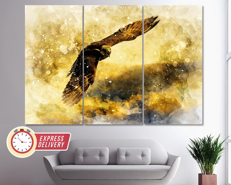 Eagle Flight Canvas Art Bald Eagle Paintings Eagle Print - Etsy