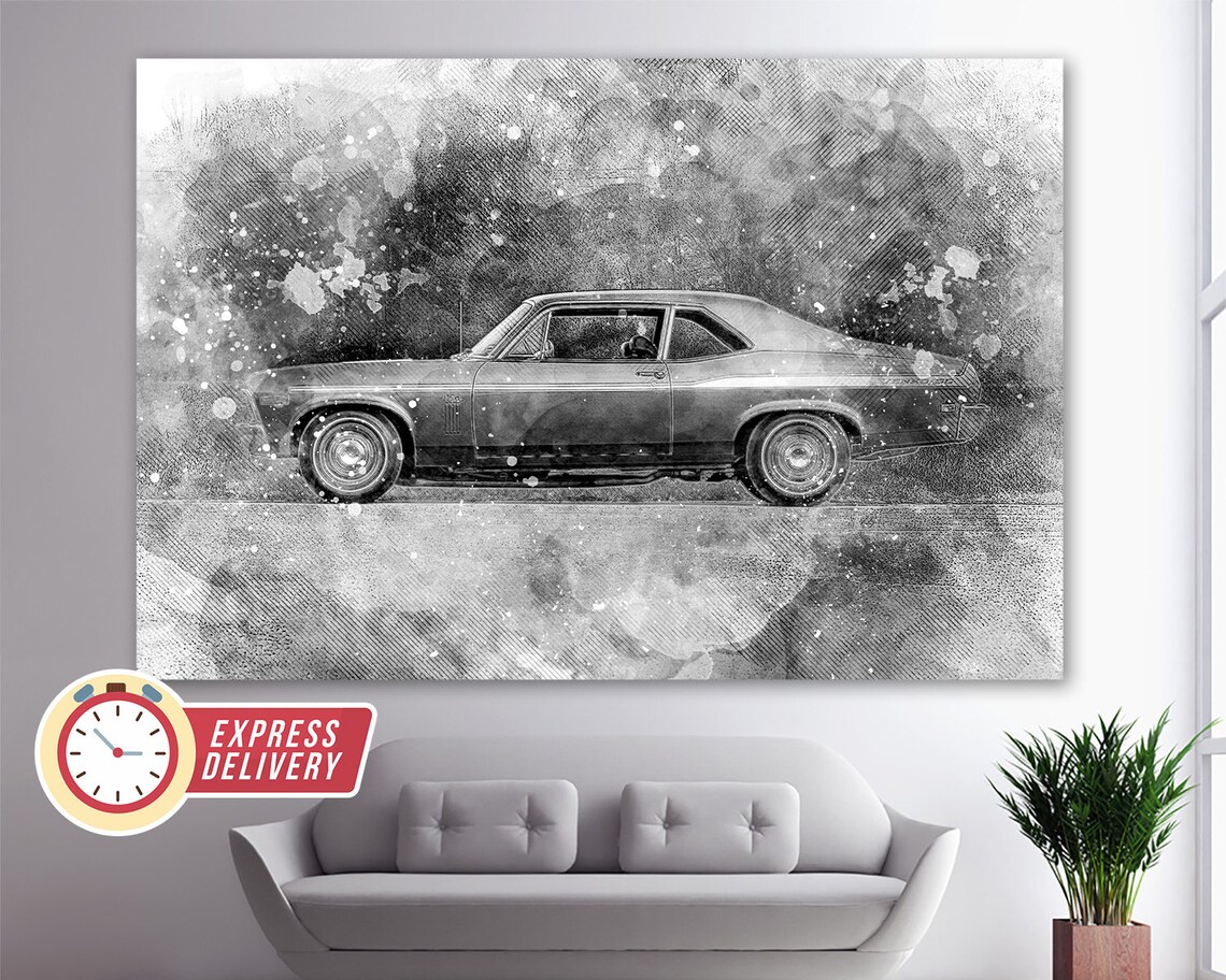 Vintage Chevy Nova Yenko Canvas Print Chevrolet Print Muscle - Etsy