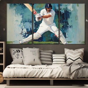 Cricket Painting Printed on Canvas, Cricket Wall Art, Cricket Canvas ...