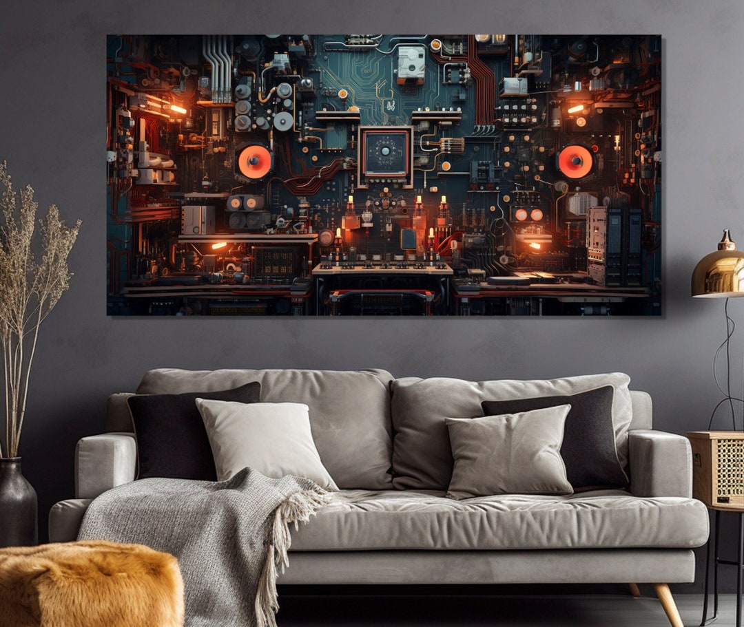 Chip Canvas Print, Motherboard Painting, Circuit Canvas Print, System ...