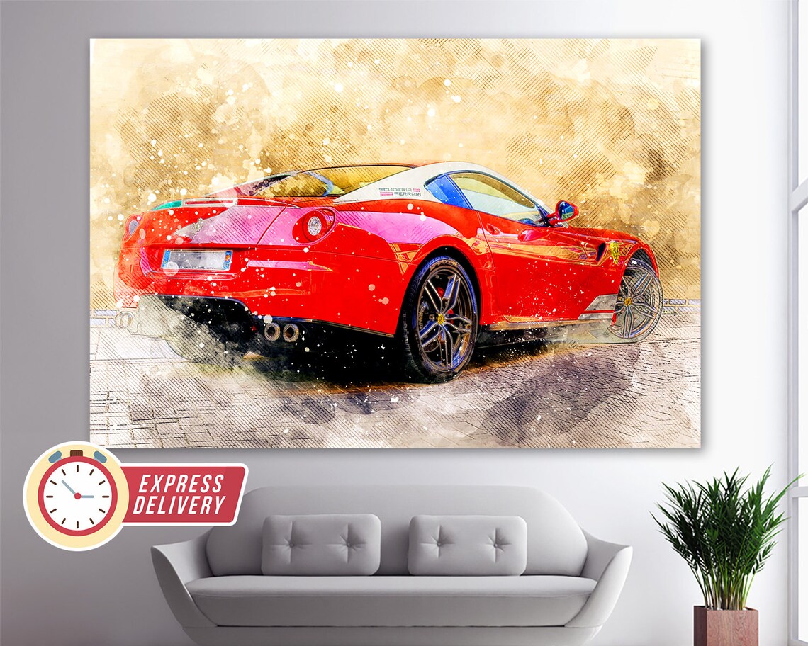 Red Ferrari Canvas Print Ferrari Wall Art Ferrari Canvas - Etsy