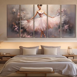 Beautiful Ballerina Painting Printed on Canvas, Abstract Ballet Canvas ...