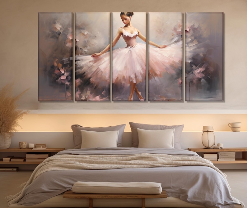 Beautiful Ballerina Painting Printed on Canvas, Abstract Ballet Canvas ...