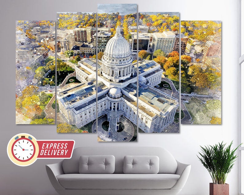 Wisconsin Capitol Building, Madison Canvas Art, Madison Wall Art ...