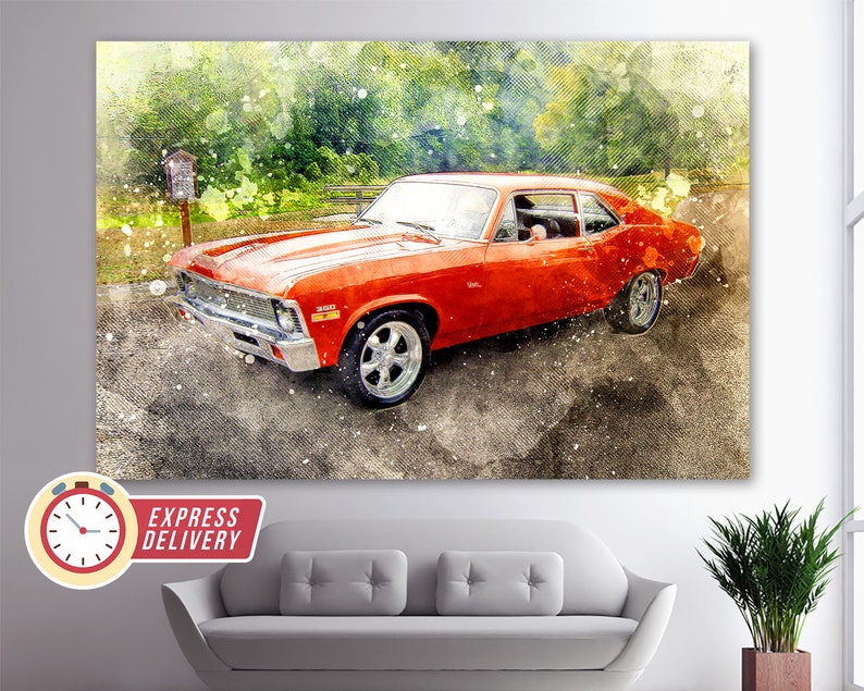 Vintage Chevy Nova Canvas Print Chevrolet Print Muscle Car - Etsy