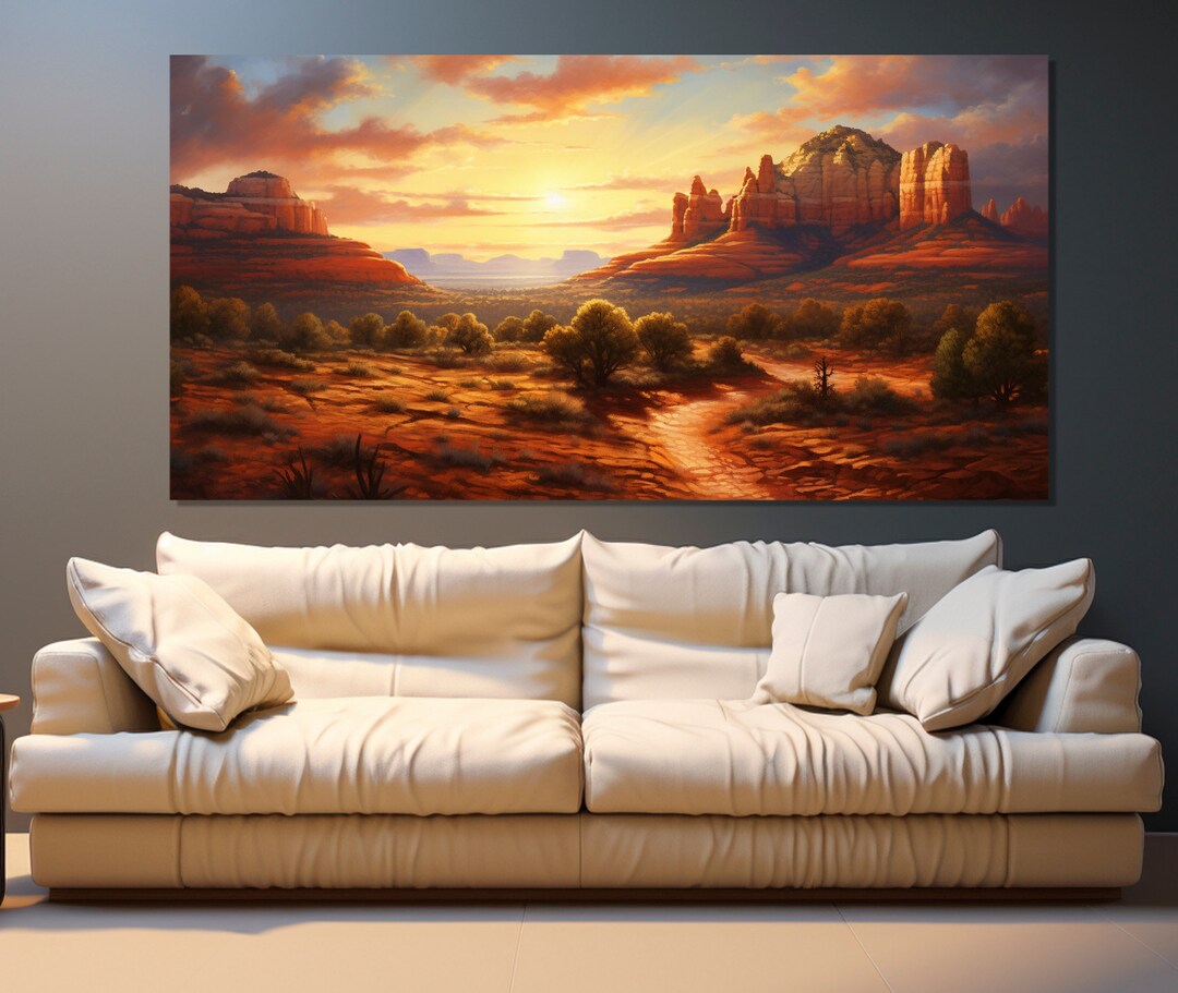 Sedona Red Rocks Wall Art, Sedona Rocks Canvas Print, Sedona Painting ...