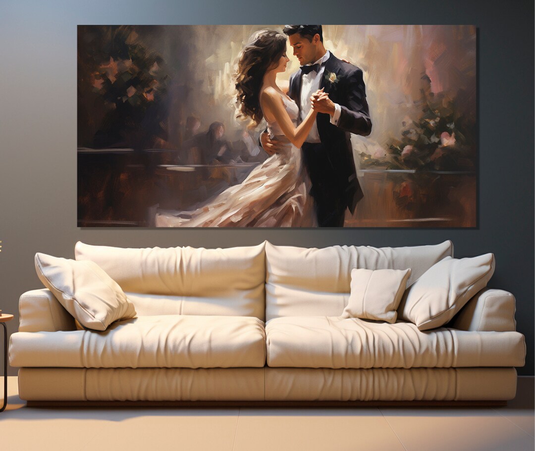 Abstract Dancing Couple Canvas Print, Vintage Dancing Wall Art ...