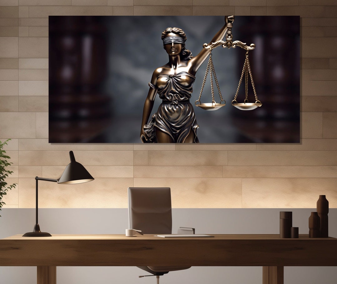 Justice Wall Art, Lady Justice Canvas Print, Lawyer Office Decor, Law ...