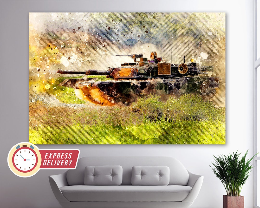 M1 Abrams Canvas Print, Military Canvas Art, American Tank, Abrams ...
