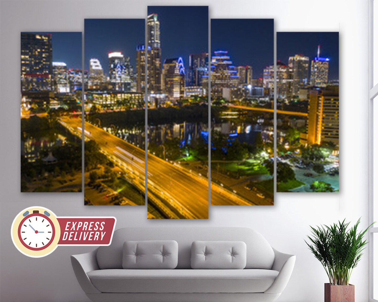 Austin Skyline Austin Canvas Print Austin Wall Art Austin - Etsy