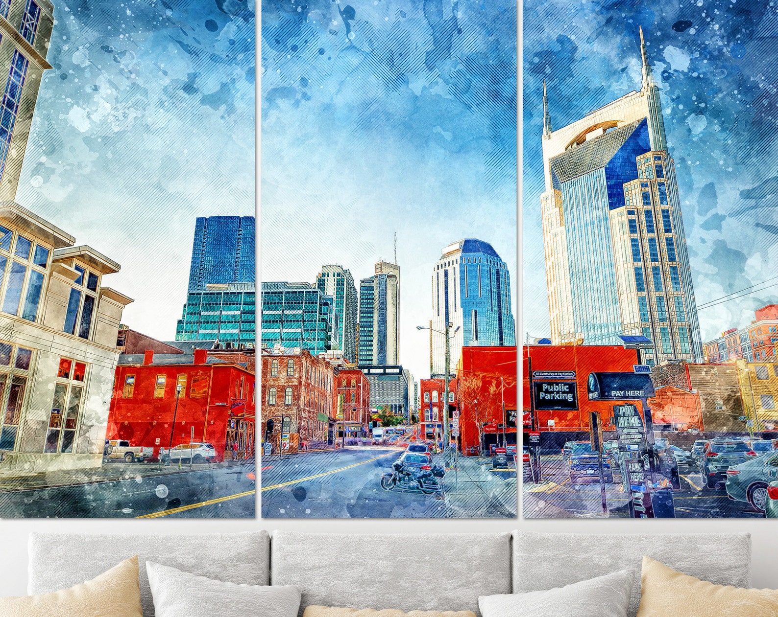 Nashville Wall Art Nashville Canvas Print Nashville Skyline - Etsy
