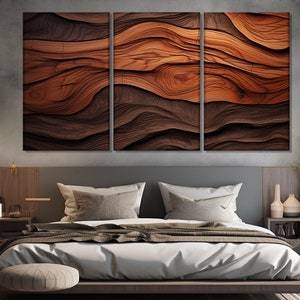 Abstract Wood Canvas Print, Wooden Texture Painting, Modern Wall Decor ...