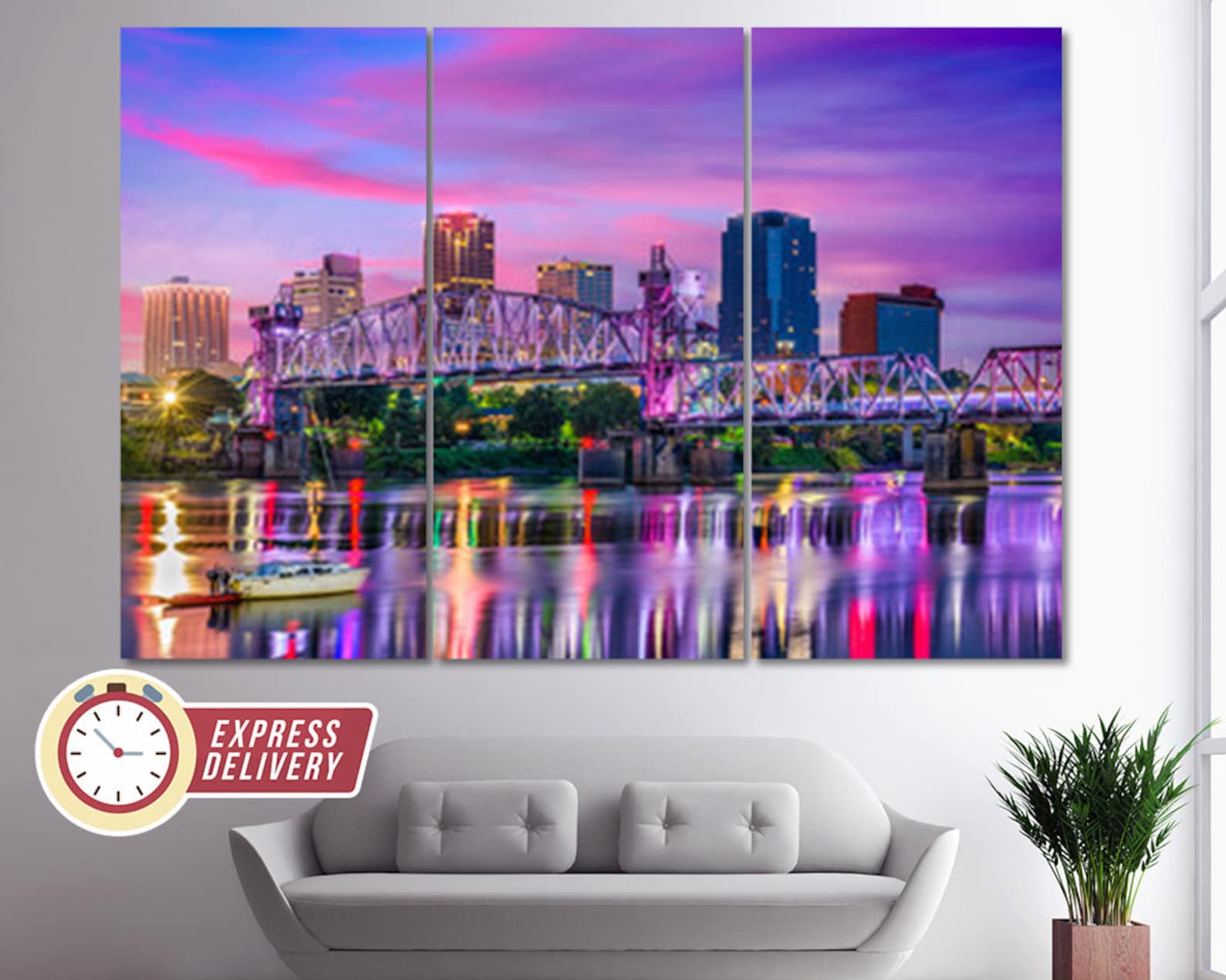 Little Rock Skyline Little Rock Canvas Little Rock Wall Art - Etsy