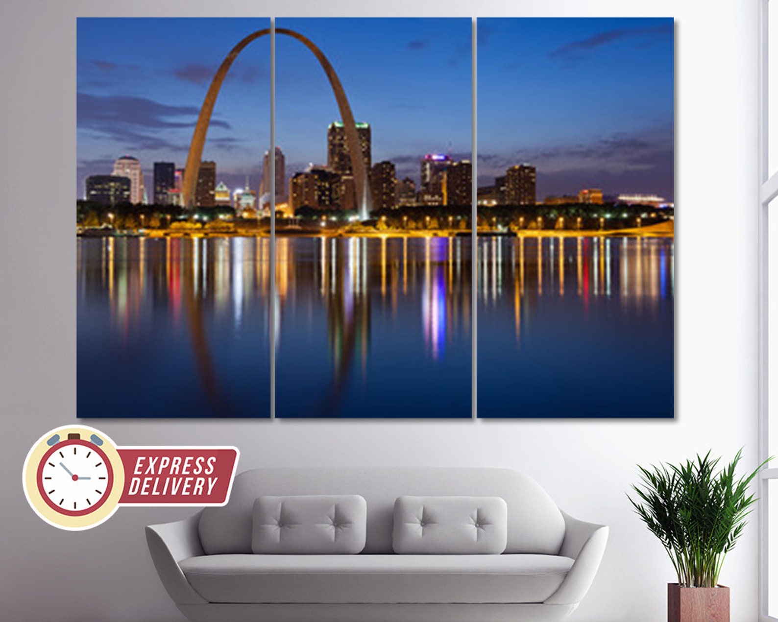 St Louis Canvas Art, St Louis Skyline, St Louis Print, St Louis Wall ...