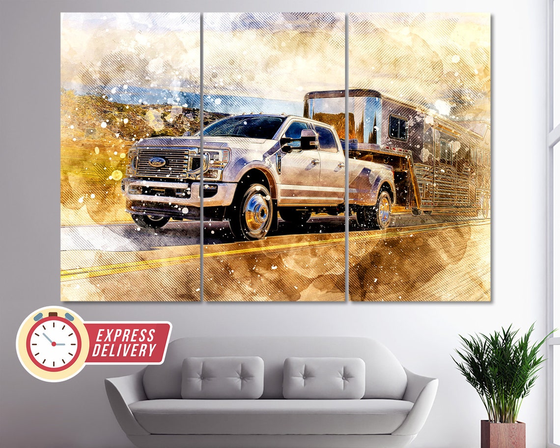 Ford F Series Super Duty Truck Canvas Print, off Road Wall Art, Ford ...