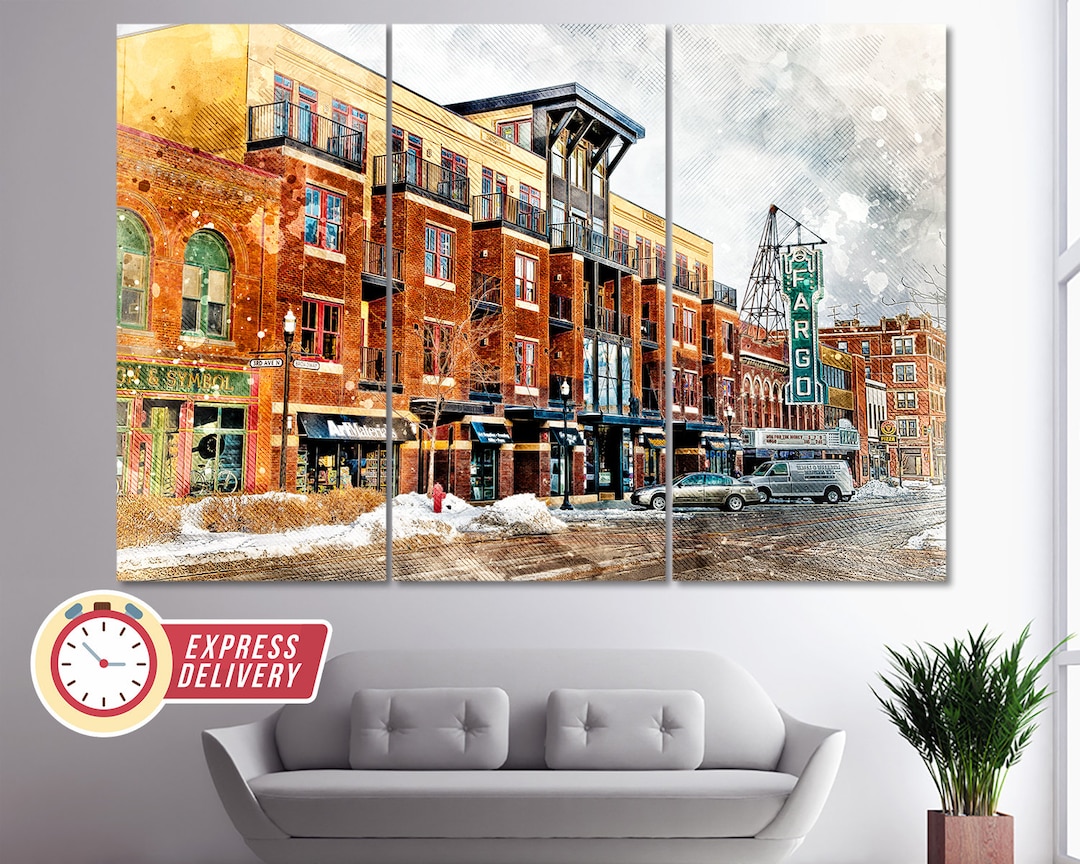 Fargo Downtown Canvas Print, Fargo Canvas, Fargo Wall Art, Fargo ...