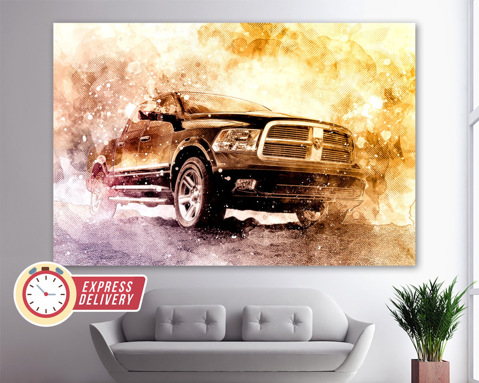 Dodge RAM 1500 Truck Canvas Print off Road Wall Art Dodge - Etsy