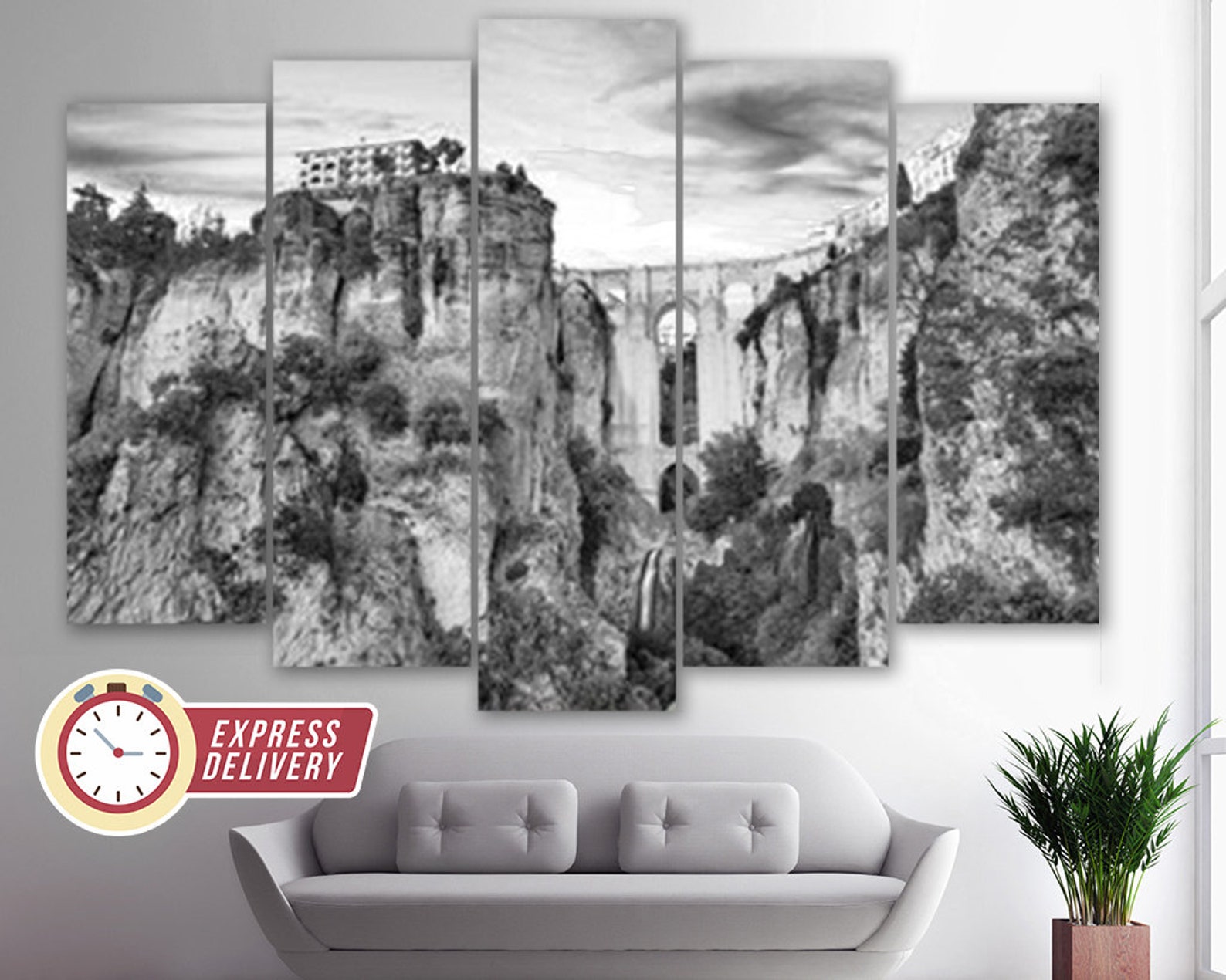 Puente Nuevo Bridge in Ronda Canvas Print, Ronda Photo, Spanish Wall ...