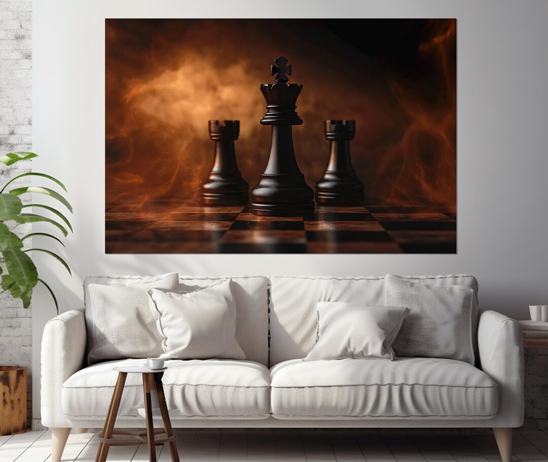 Abstract Chess Wall Art, Chess Canvas Print, Chess Master Gift, Chess ...